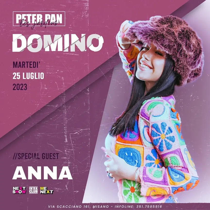 Anna @ Peter Pan 25 luglio 2023. Tickets e tavoli.