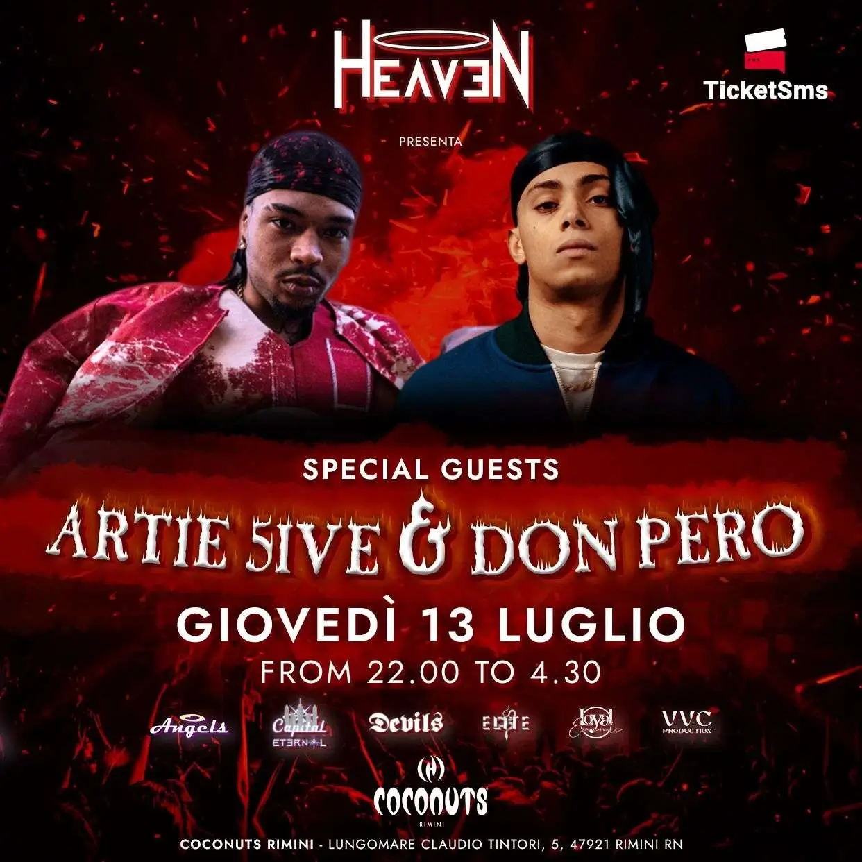 Artie 5ive @ Coconuts 13 luglio 2023. Tickets e tavoli.