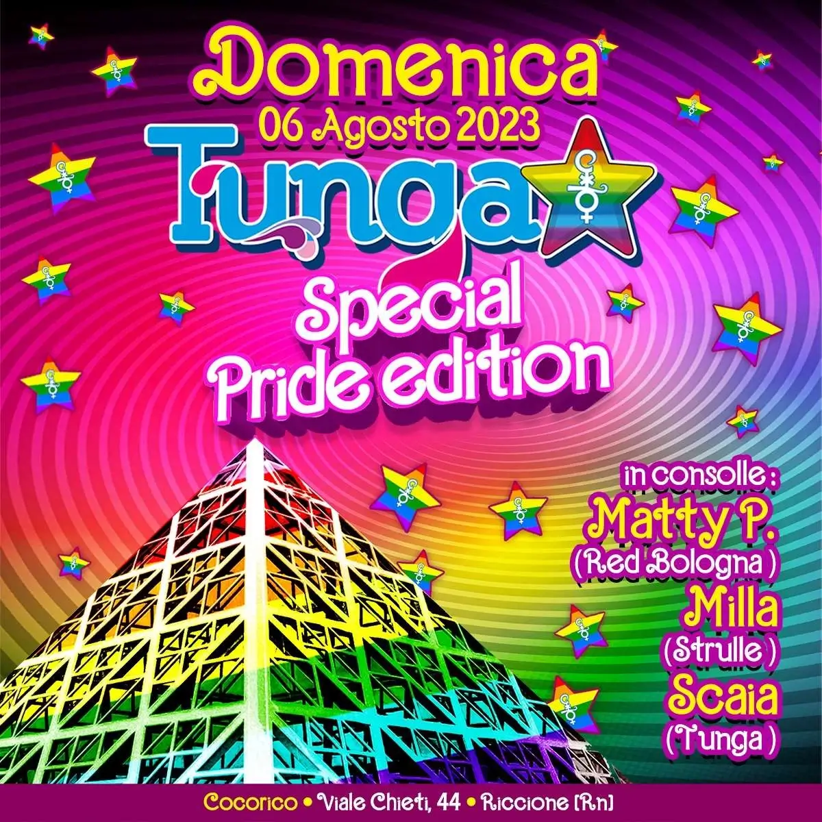 Tunga XXL @ Cocorico Riccione 05 agosto 2023. Tickets e tavoli.