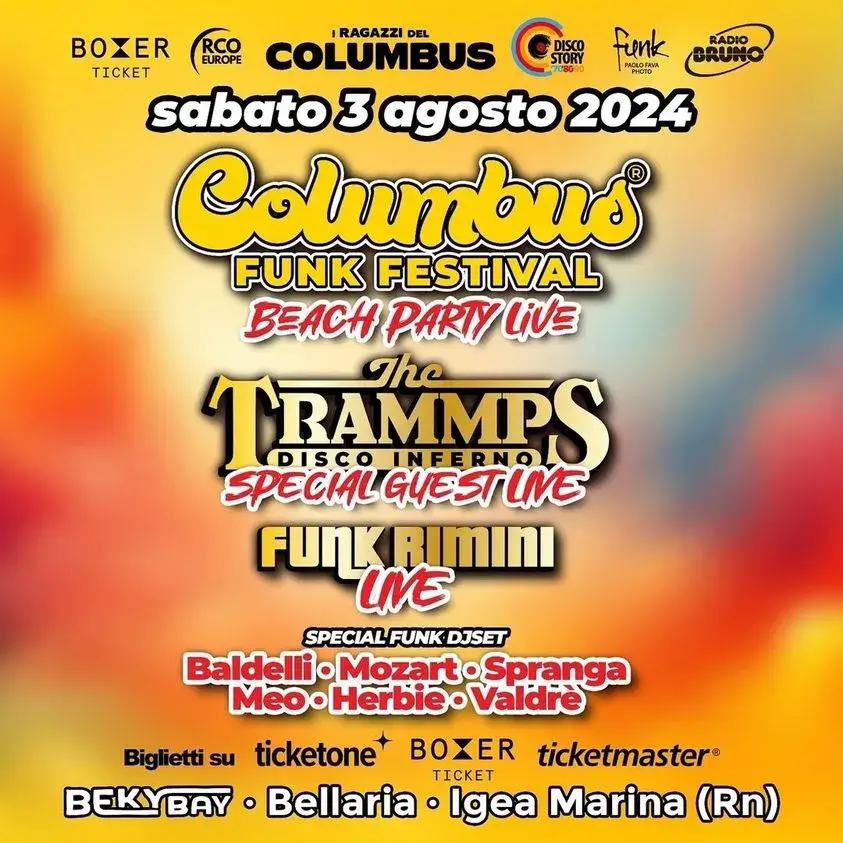 Columbus Funk Festival @ Beky Bay 03 agosto 2024. Biglietti