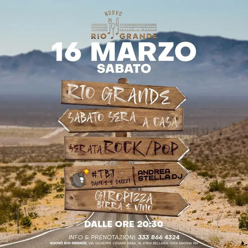 Andrea Stella @ Riogrande 16 marzo 2024. Biglietti