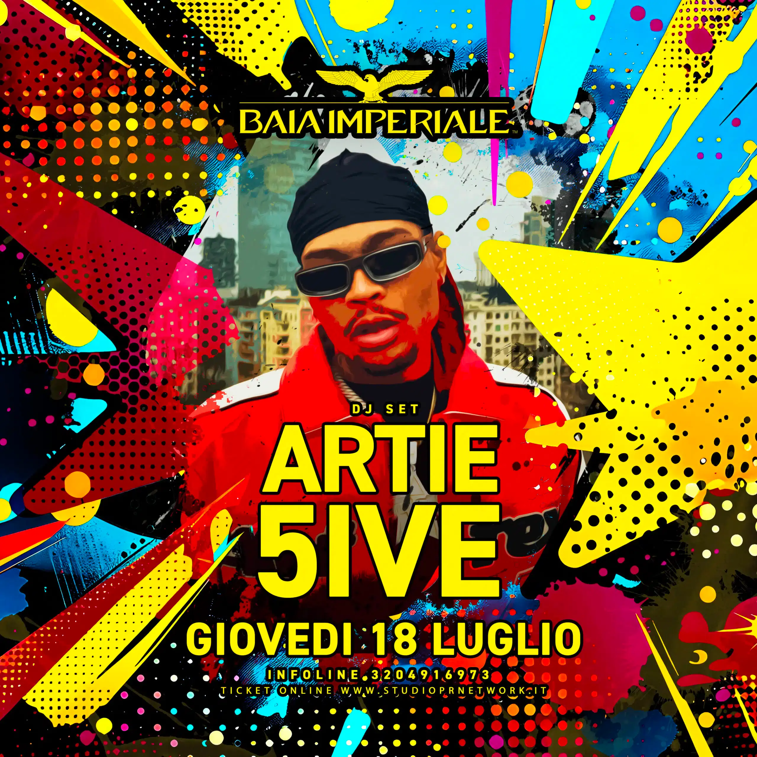 Artie 5Ive (Dj Set) @ Baia Imperiale 18 luglio 2024. Biglietti e Tavoli