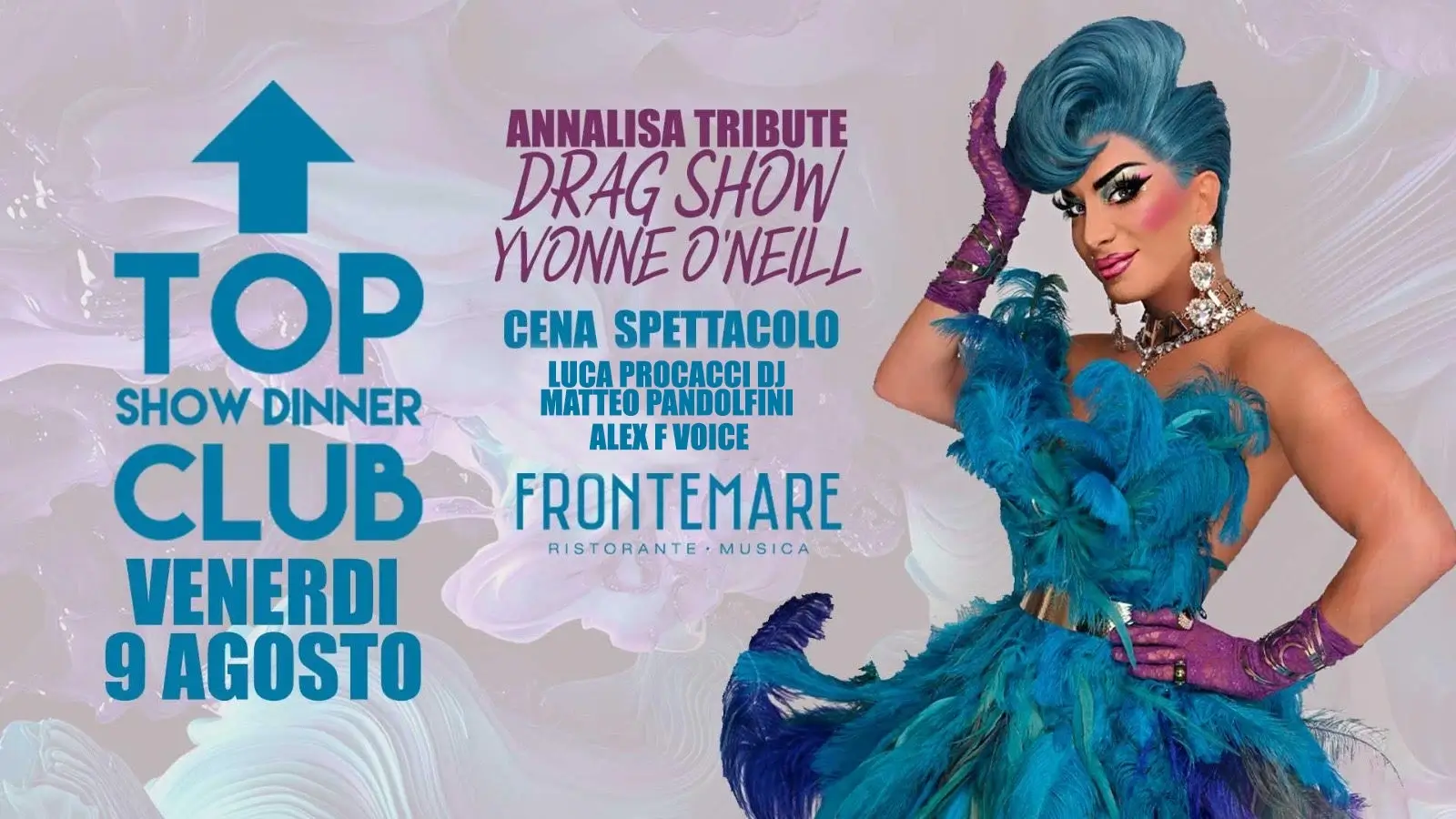 DRAG SHOW YVONNE O NEILL @ Frontemare 09 agosto 2024. Biglietti e Tavoli