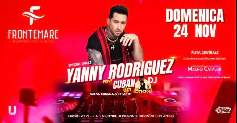 YANNY RODRIGUEZ @ Frontemare 24 novembre 2024. Biglietti e Tavoli