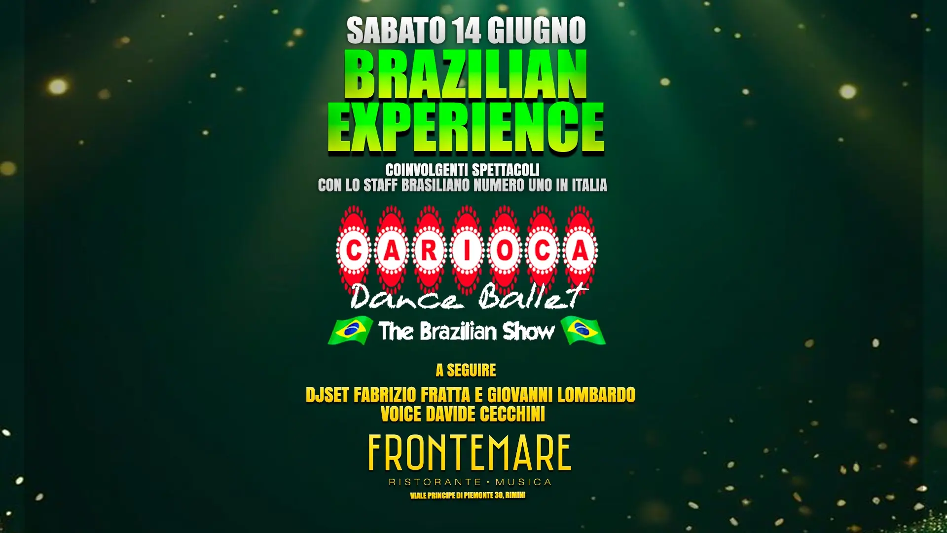 CARIOCA DANCE BALLET @ Frontemare 14 giugno 2025. Biglietti e Tavoli