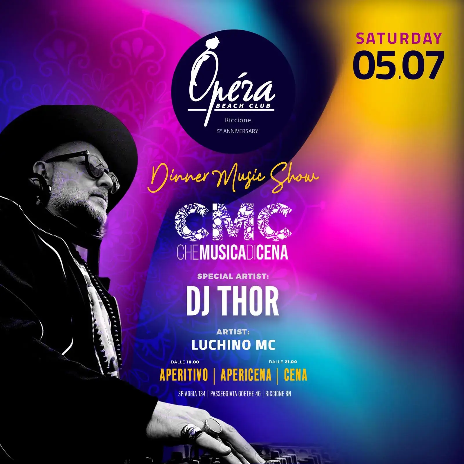 DJ THOR @ Opera 05 luglio 2025. Biglietti e Tavoli