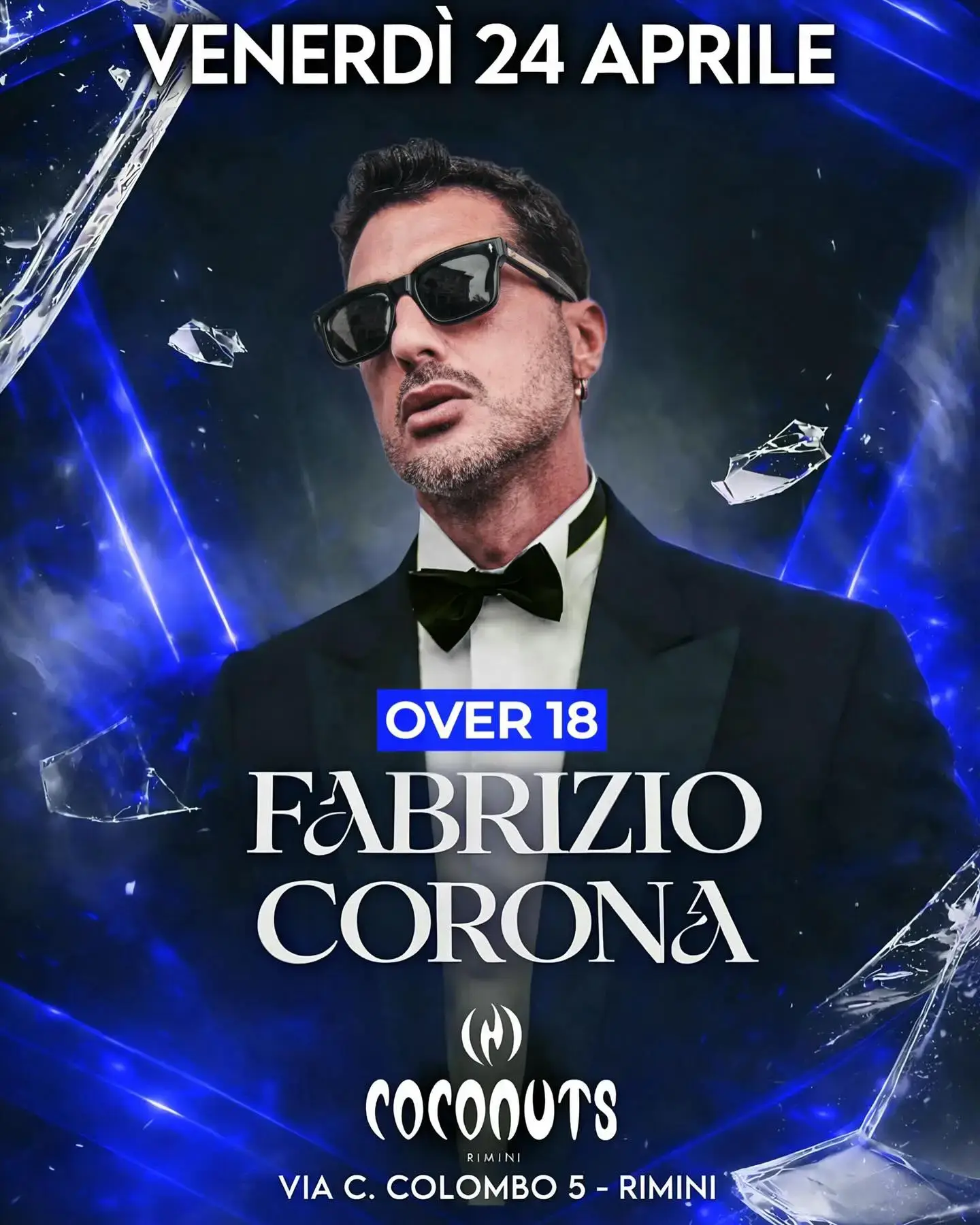 Fabrizio Corona @ Coconuts 24 aprile 2026. Ticket Tavoli